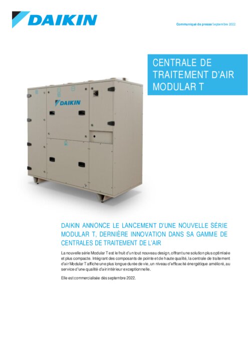 Traitement de l'air : Daikin lance sa série Modular T | BATI-Today