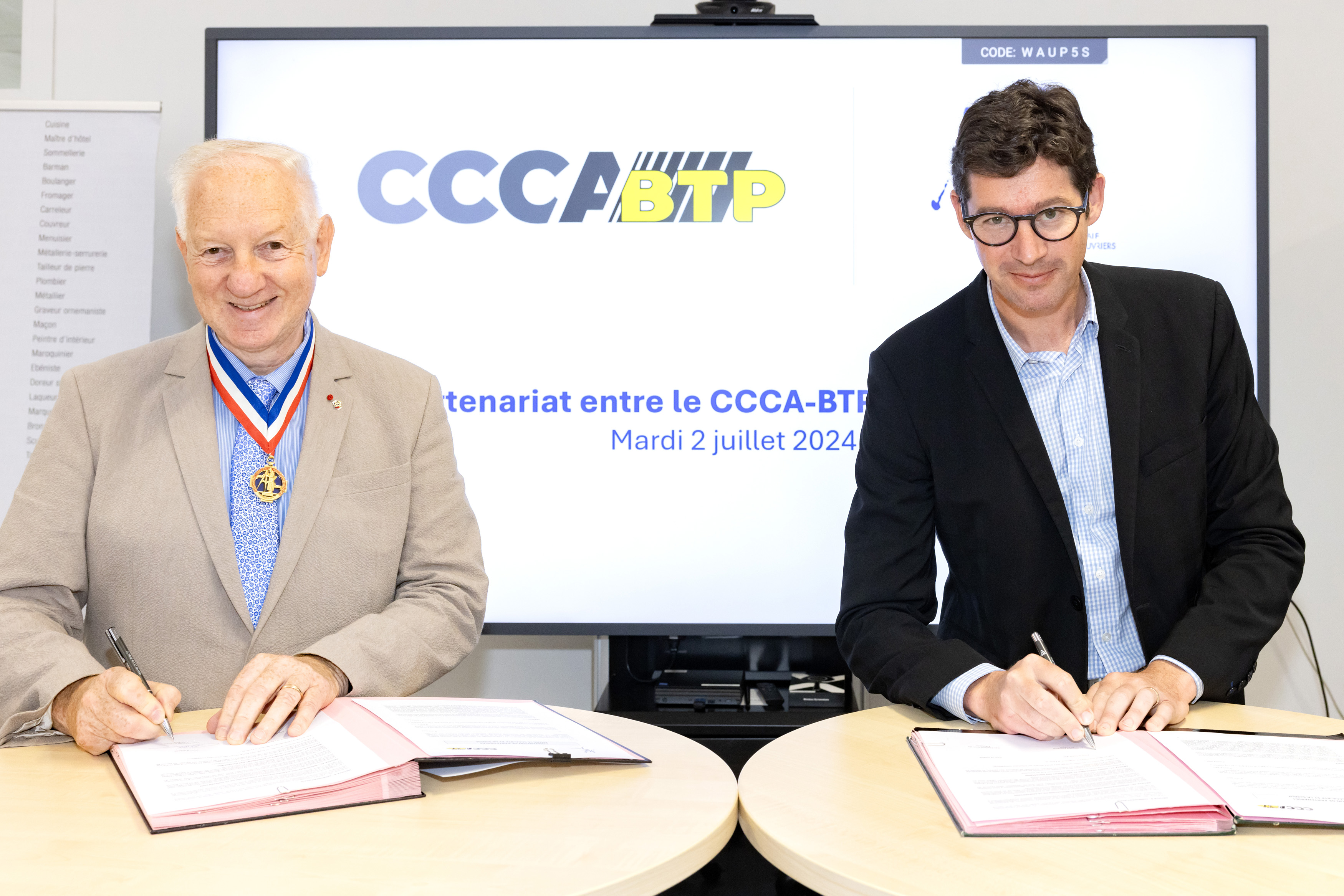 Le CCCA-BTP et la Société nationale des Meilleurs Ouvriers de France ...
